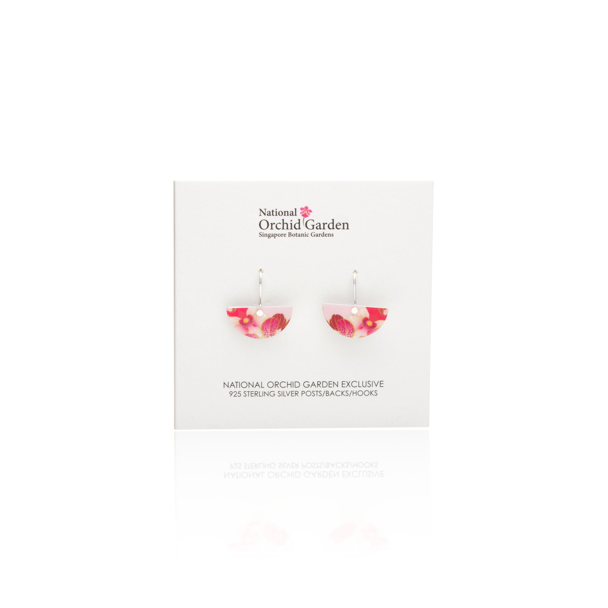 National Orchid Garden Semi Circle Earrings (Pink) – Singapore Botanic ...